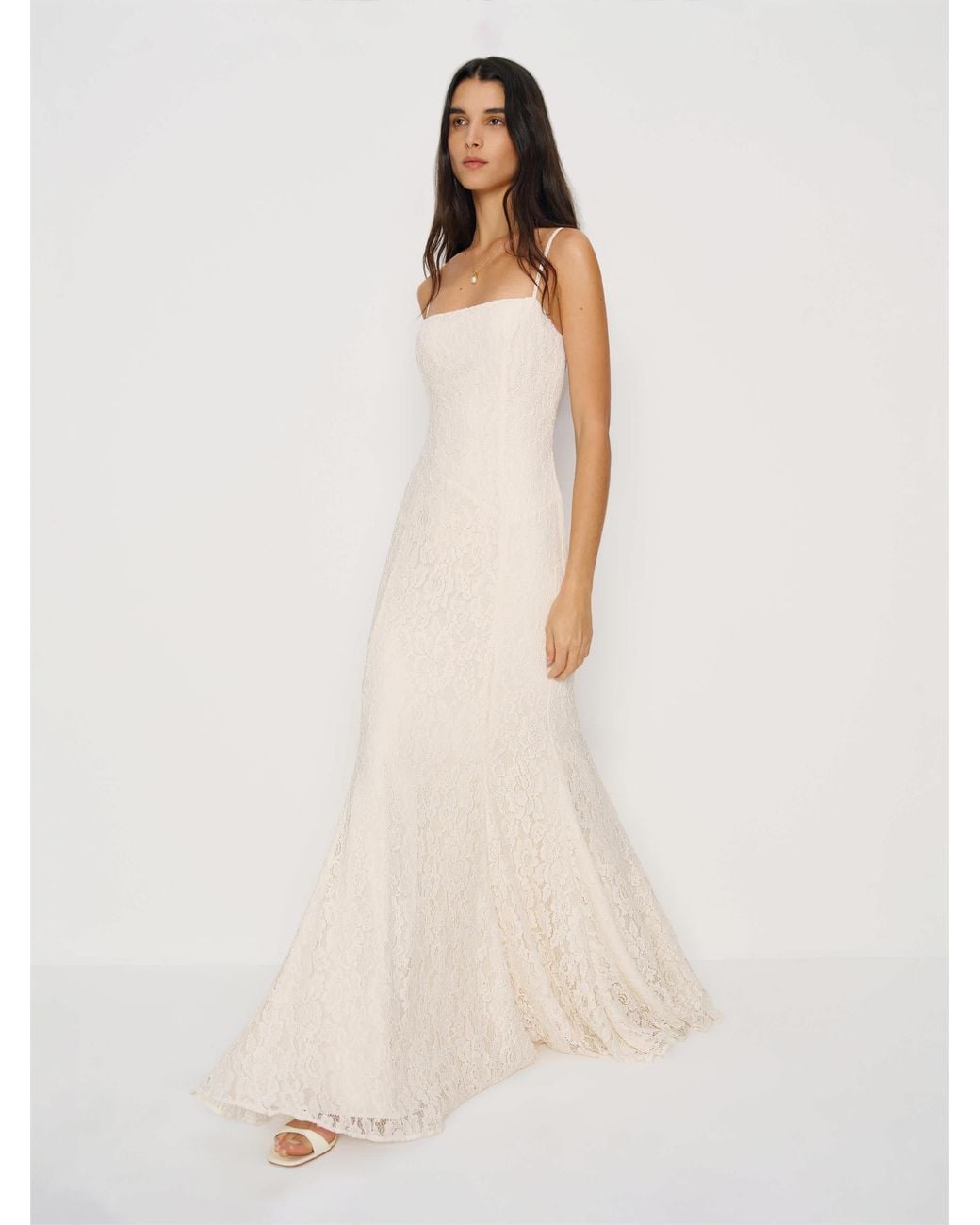 Reformation Fae Dress Lace 4 in Natural | Lyst UK