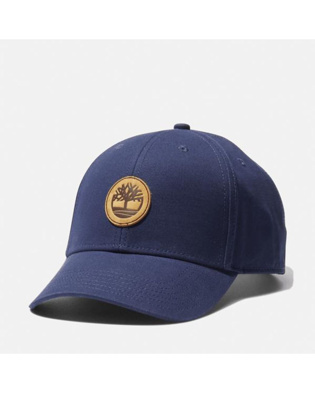 Timberland Leather-logo Baseball Cap For Men In Dark Blue, Man, Navy ...