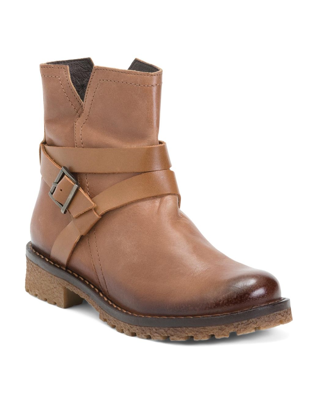 TJ Maxx Leather Carmen Booties For in Brown | Lyst