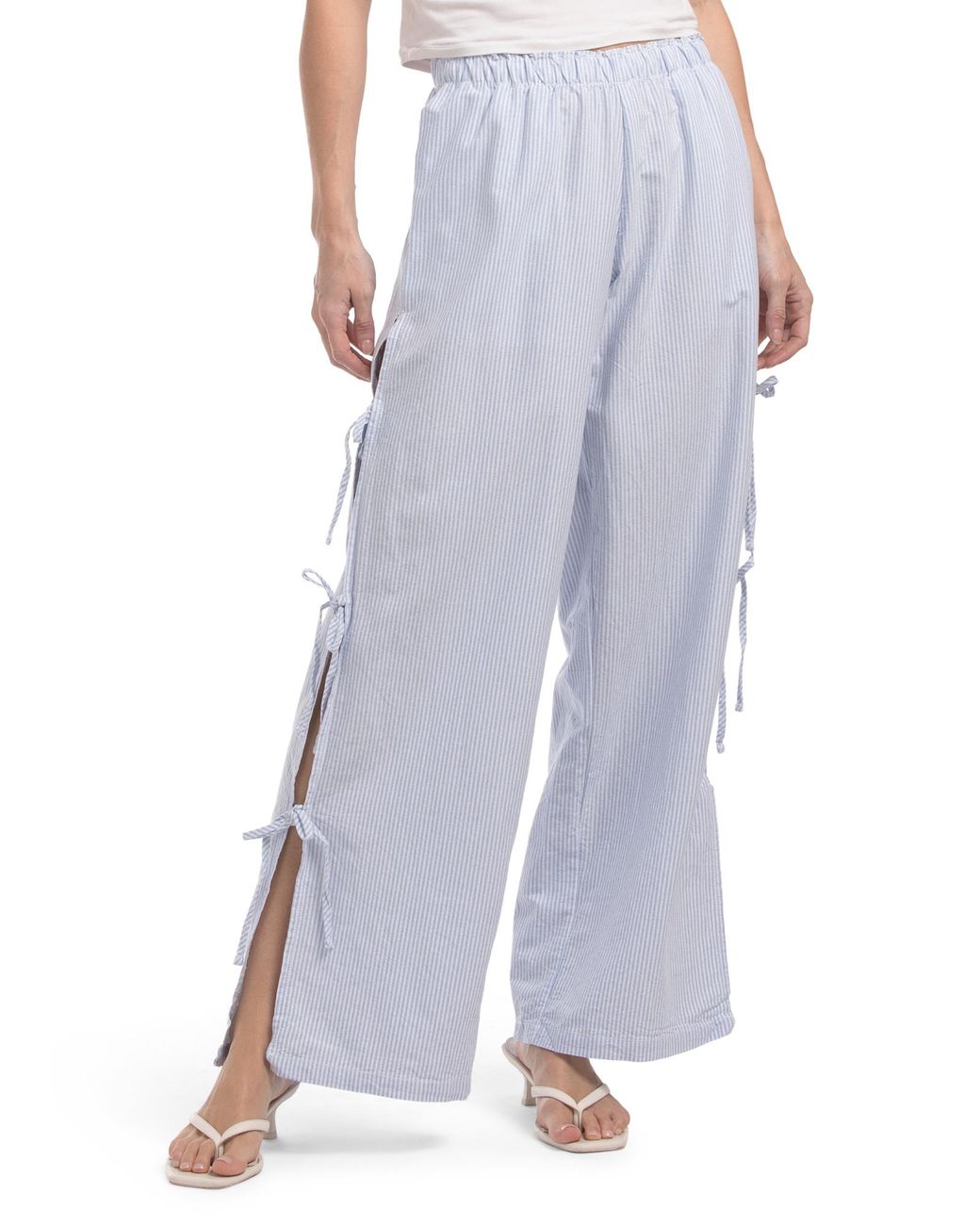 TJ Maxx Side Bow Tie Striped Pull On Pants For Cotton in Blue | Lyst