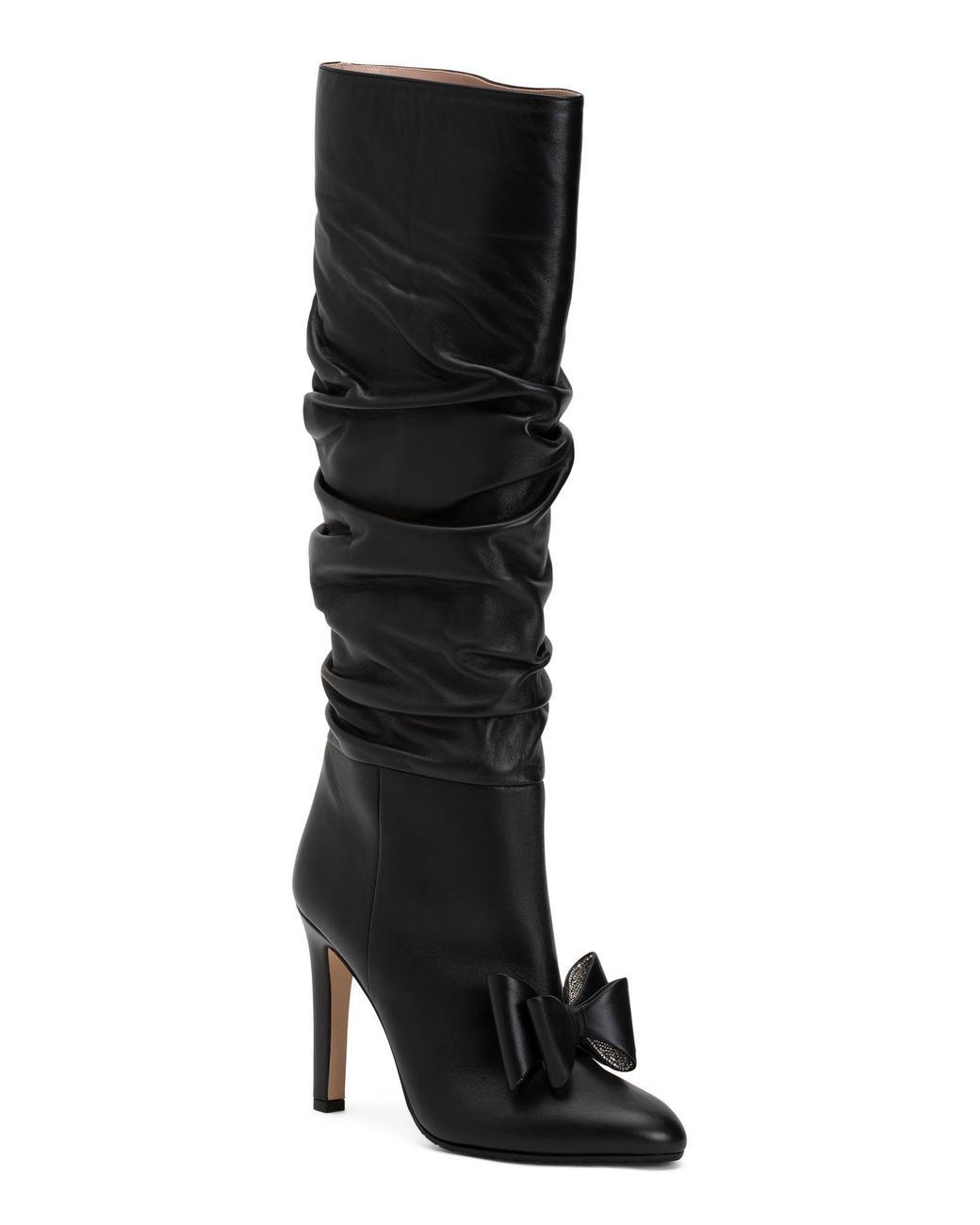 TJ Maxx Leather Piccadilly Tall Shaft Bow Boots For in Black | Lyst