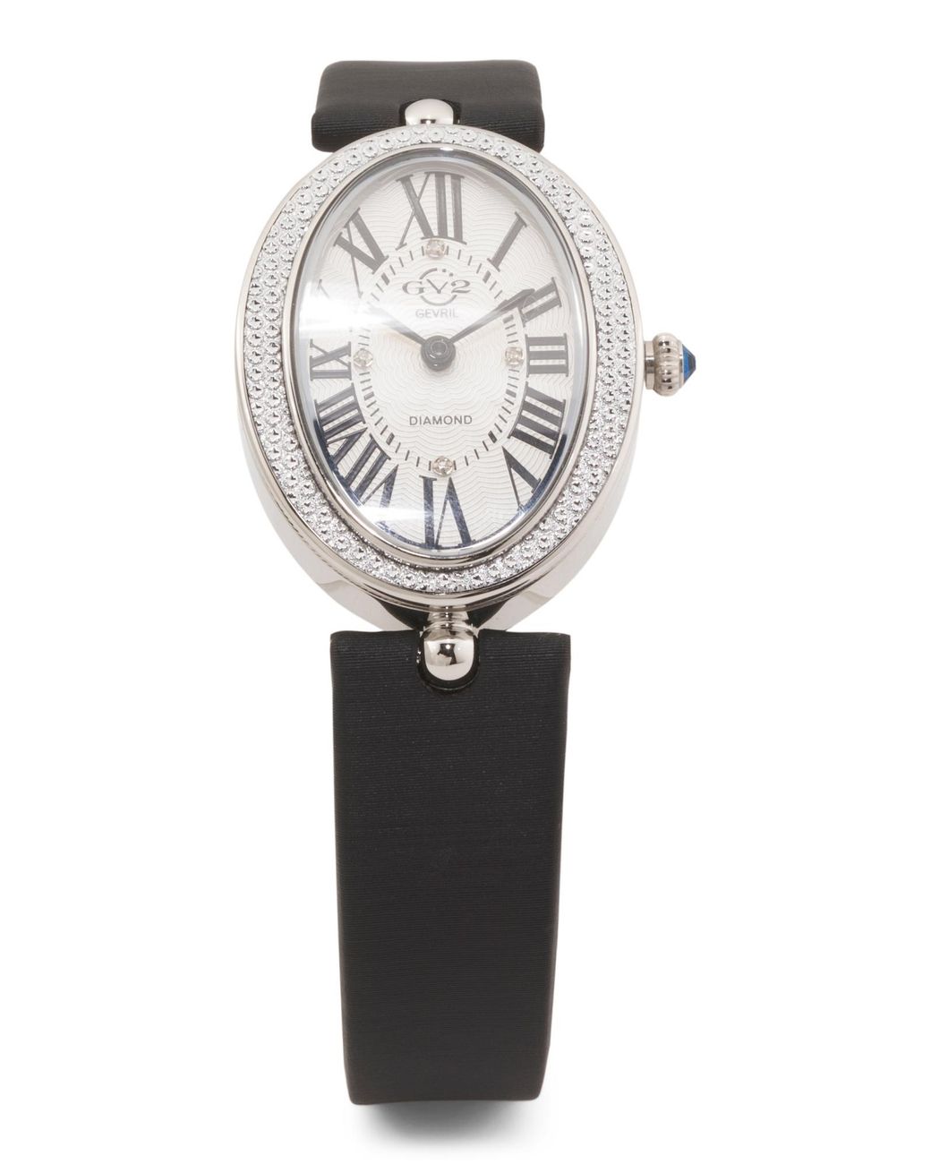 TJ Maxx Swiss Made Piazza Navona Diamond Oval Leather Strap Watch ...