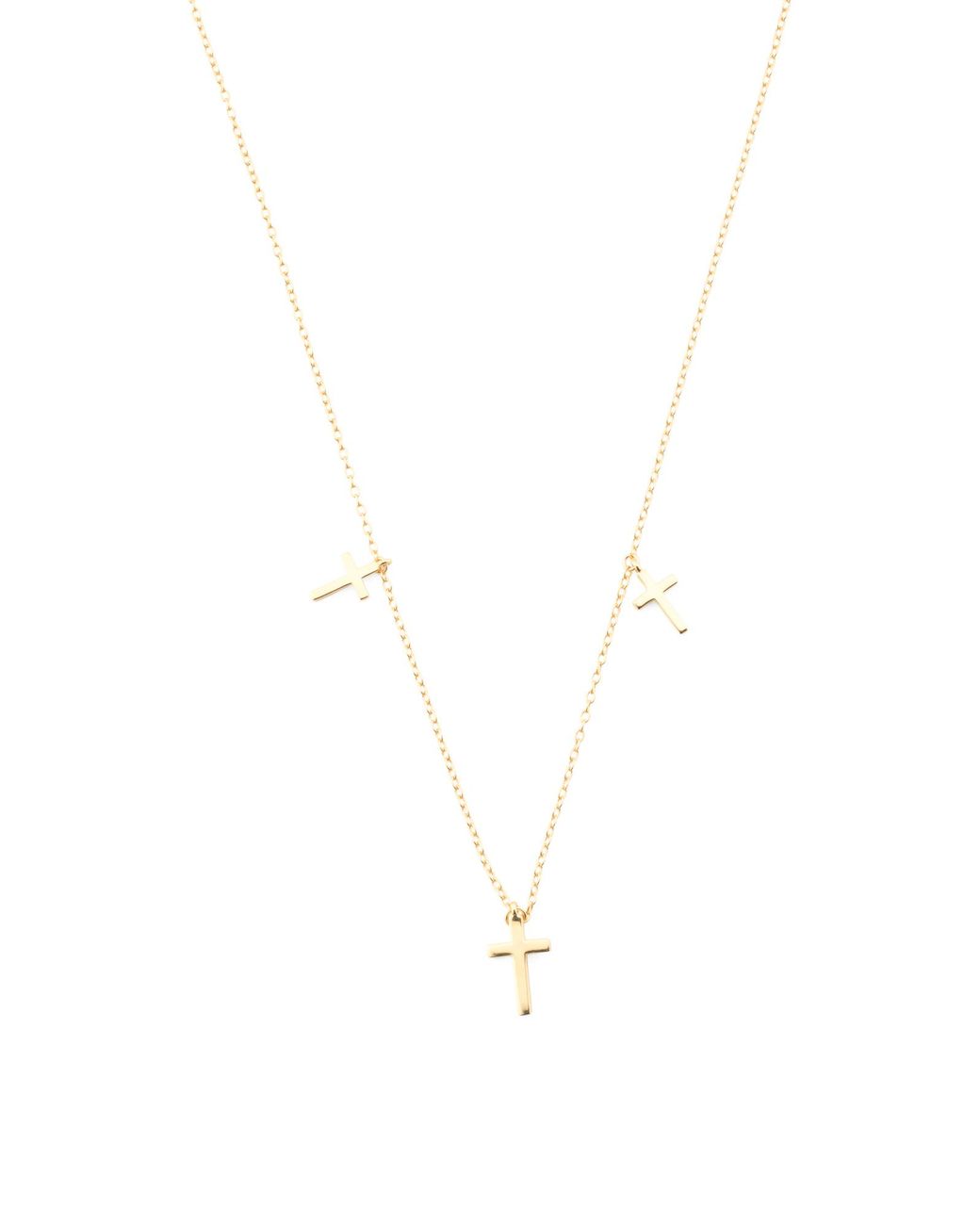 TJ Maxx 14Kt Plated Sterling Three Cross Necklace For in White | Lyst