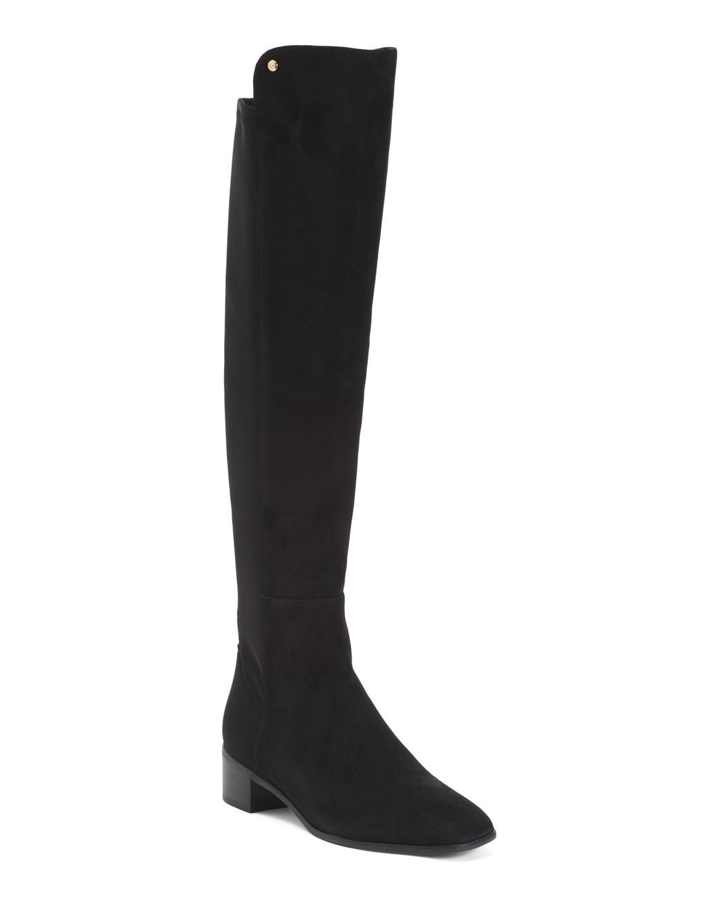 TJ Maxx Suede City Block Square Toe Knee High Boots For in Black | Lyst