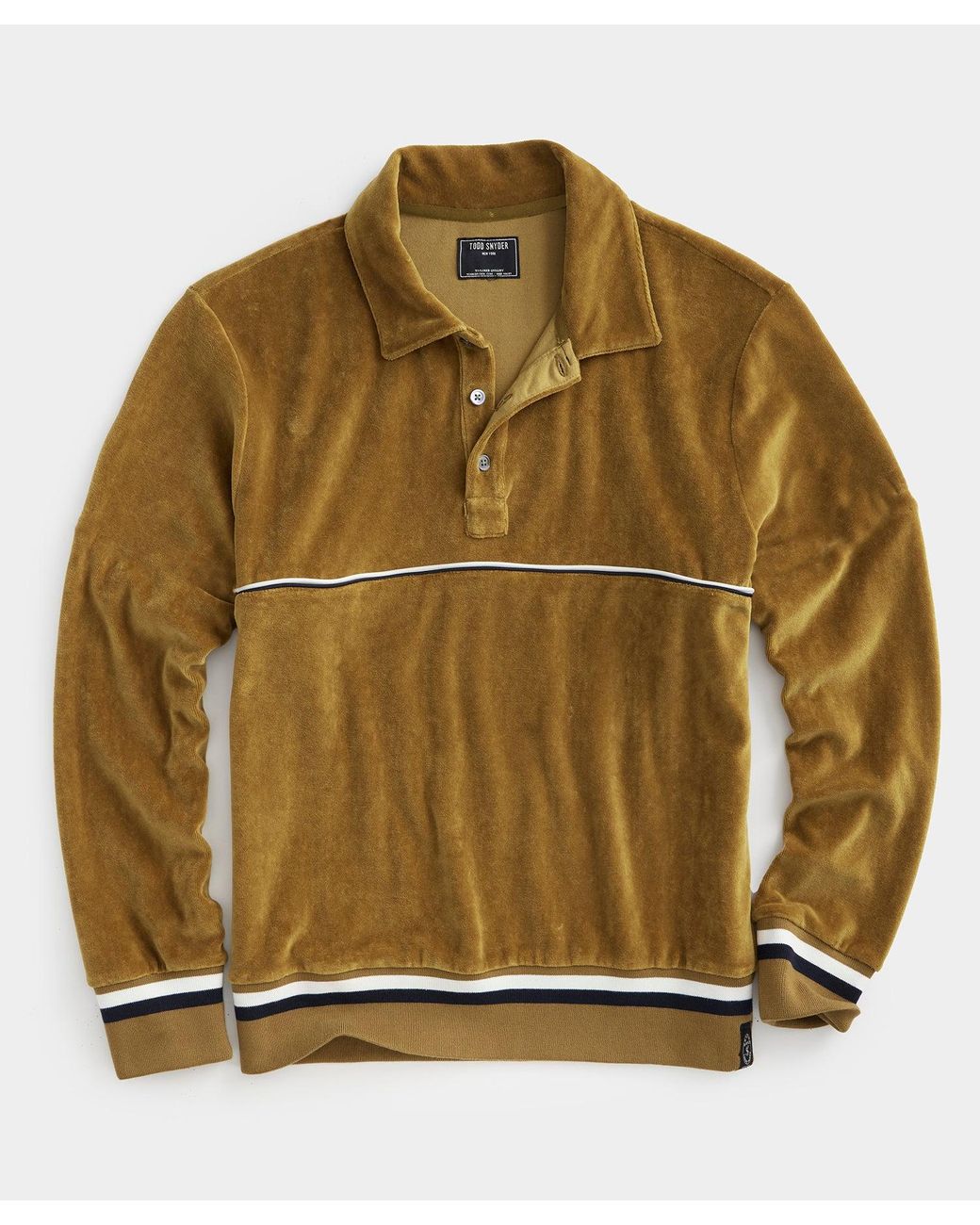 Todd Snyder Velour Polo With Piping for Men | Lyst