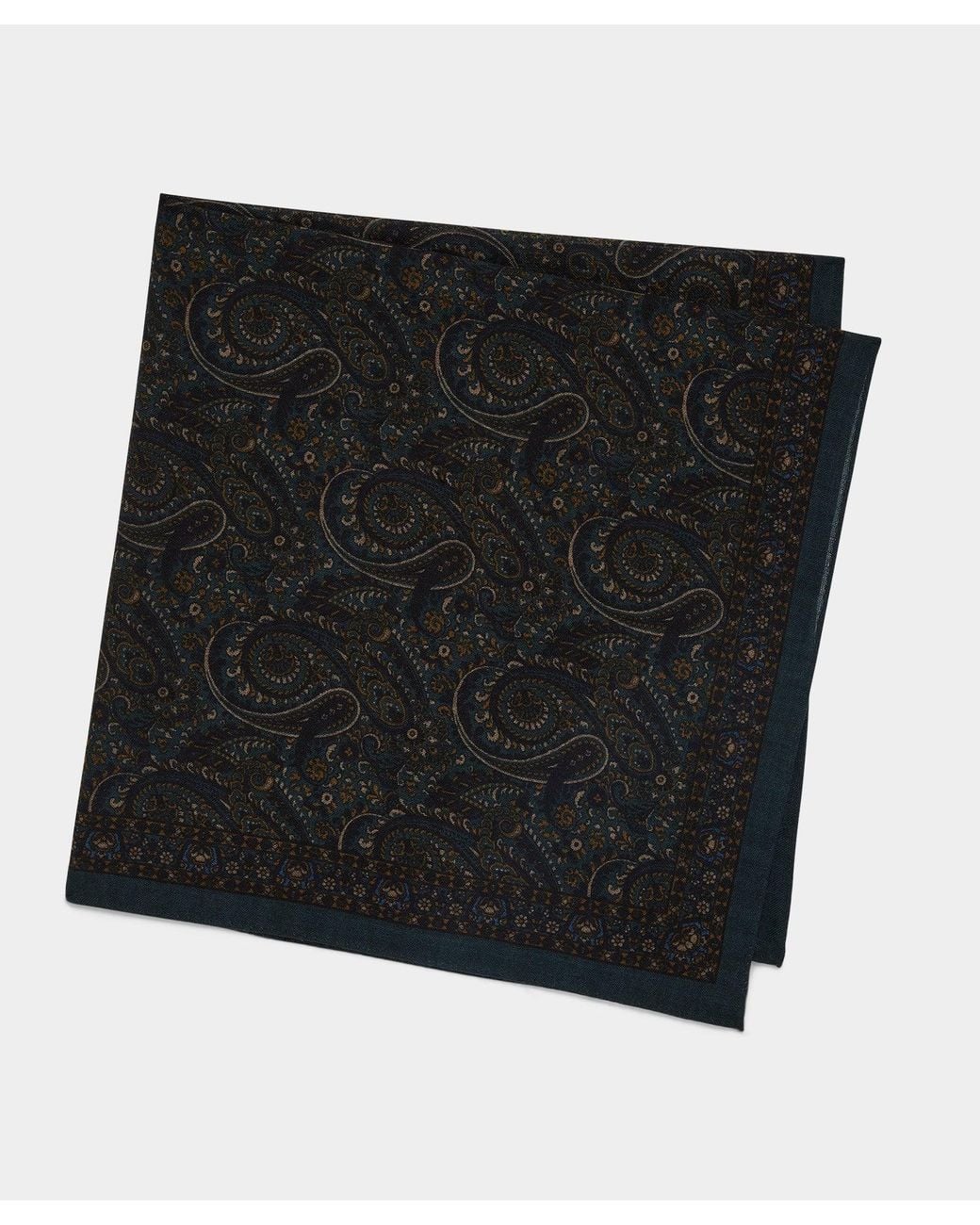 Todd Snyder Italian Wool Paisley Neckerchief in Black for Men | Lyst