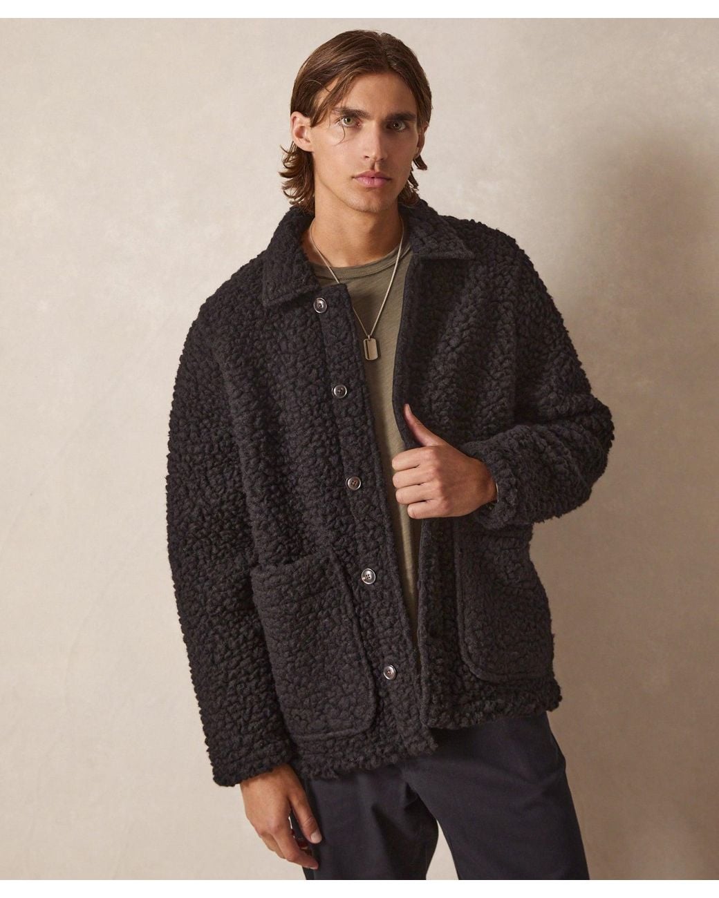 Todd Snyder Sherpa Chore Jacket in Black for Men | Lyst
