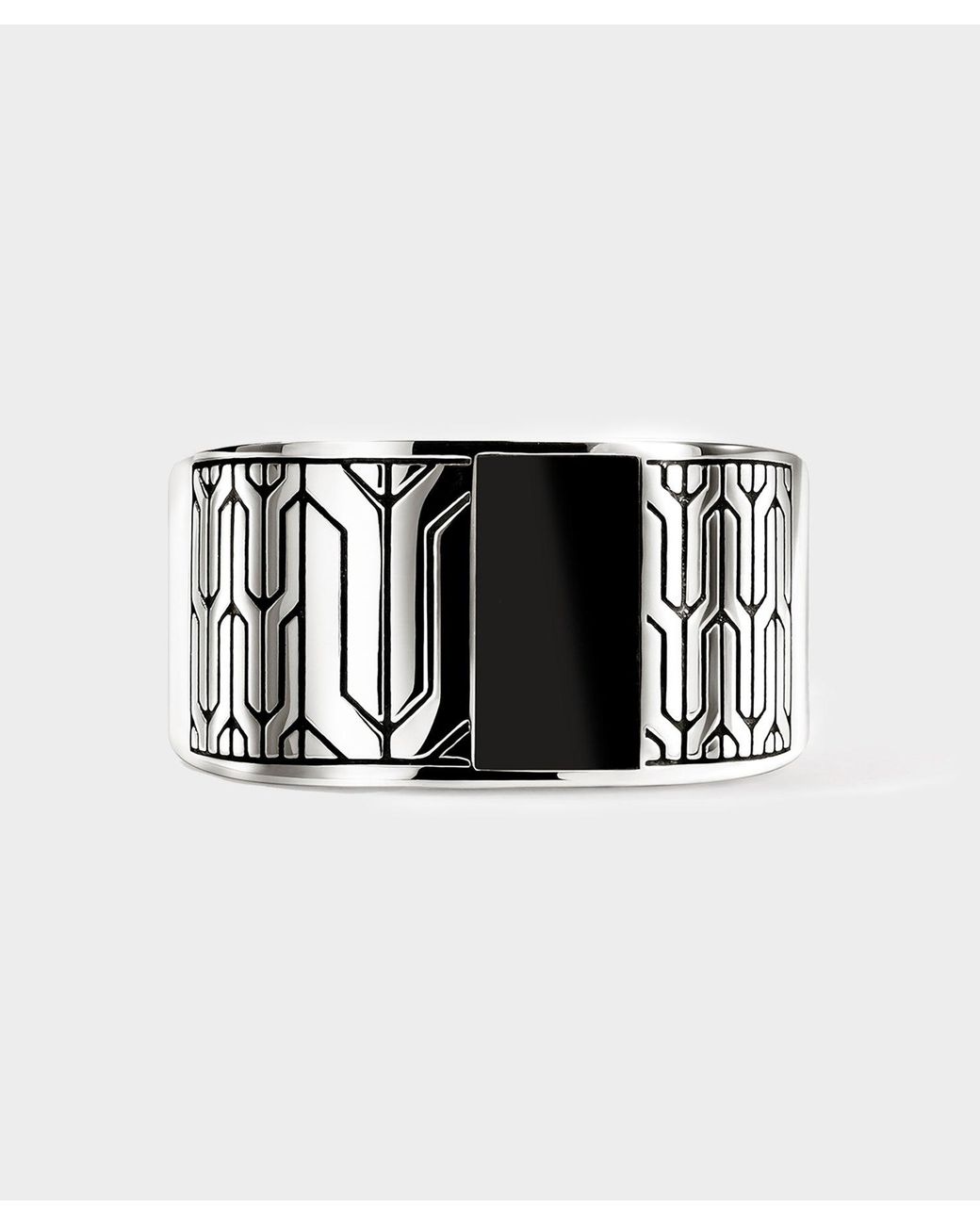 John Hardy Sterling Silver Icon 50 Signet Ring in Black for Men | Lyst