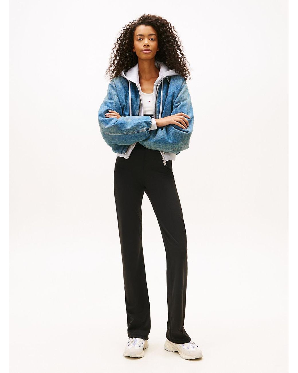 Tommy Hilfiger Logo Slim Kick Flare Leggings in Blue | Lyst UK