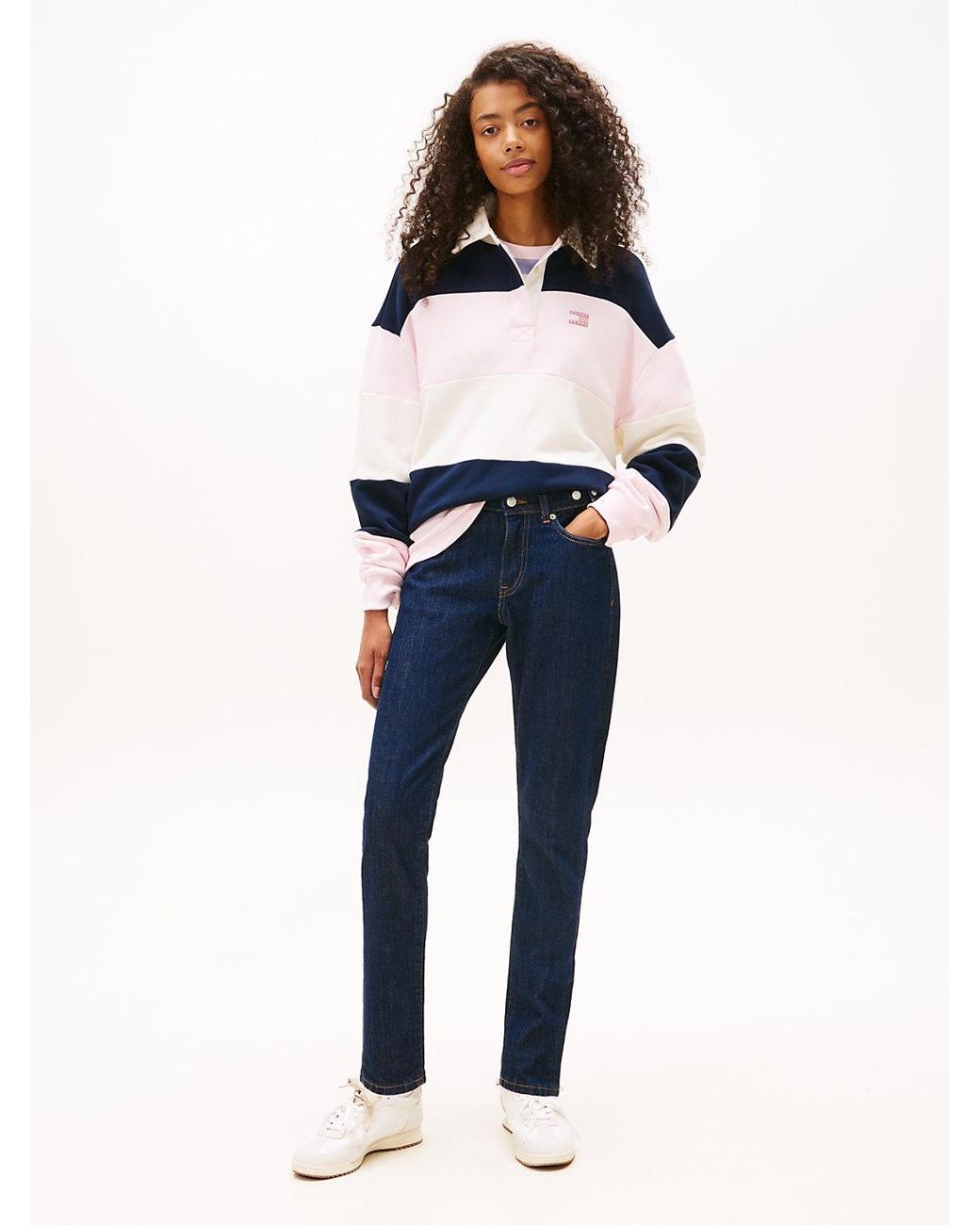 Tommy Hilfiger Waist Tab Mid Rise Slim Jeans in Blue | Lyst UK