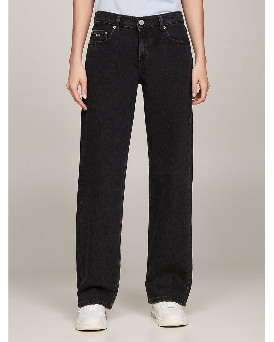 Tommy Hilfiger Sophie Low Rise Straight Faded Black Jeans | Lyst UK