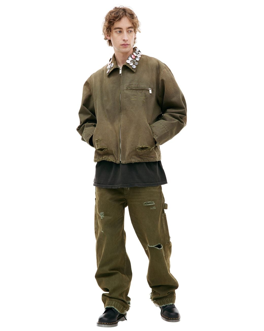 Enfants Riches Deprimes Berkley Acid Dealer Work Jacket In Green For