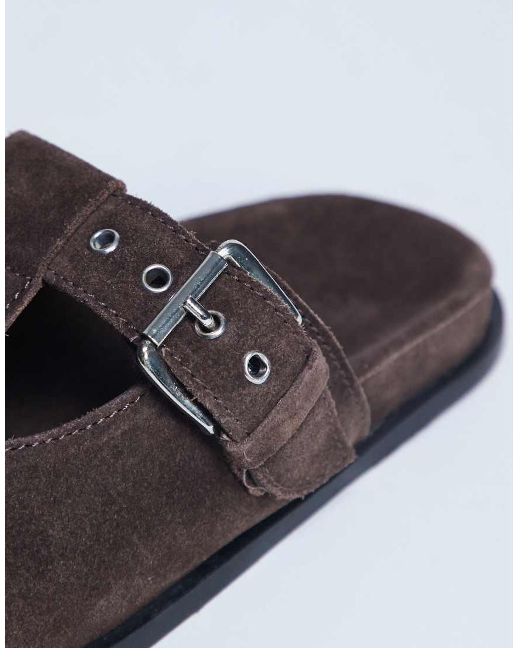 TOPSHOP Annie Real Leather Buckle Clog in Black | Lyst UK