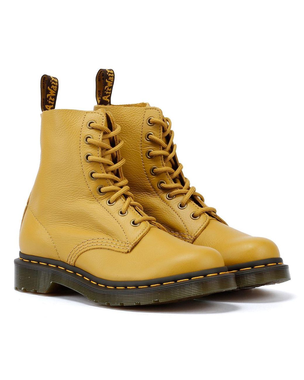 Dr. Martens 1460 Pascal Virginia Leather Women's Mustard Boots in Brown ...