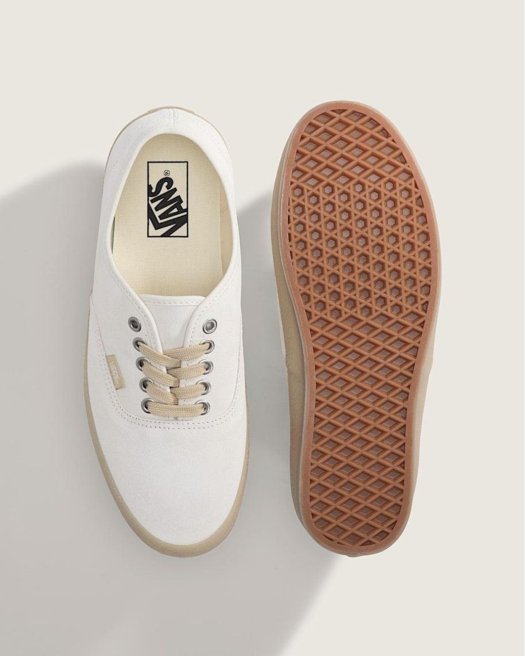 Vans Authentic Crepe Leather Marshmallow Trainers in Natural for Men ...