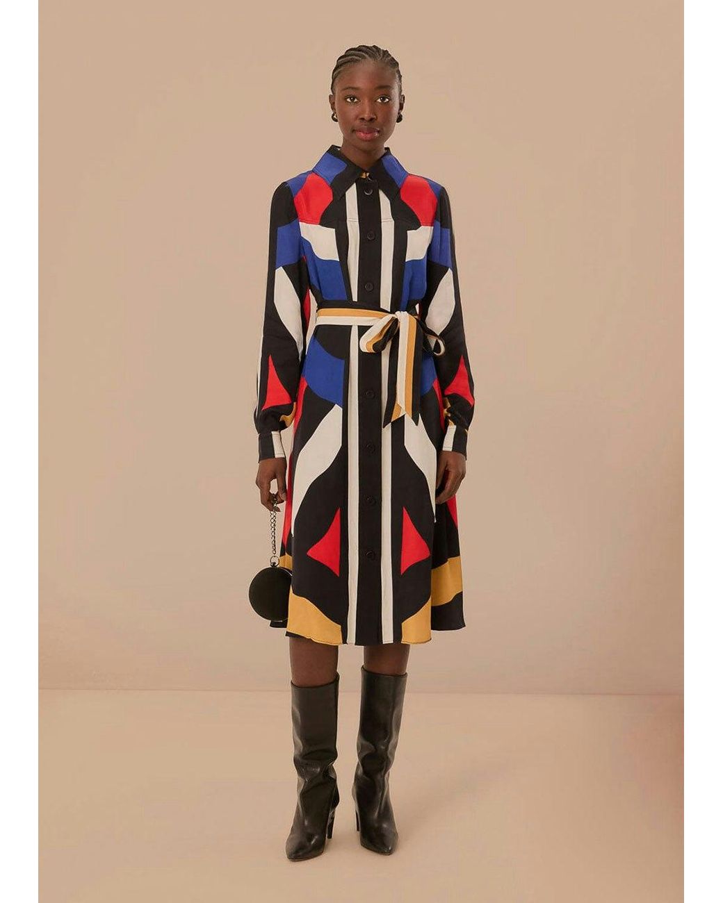 FARM Rio Amanda Stripes Midi Dress in Natural | Lyst