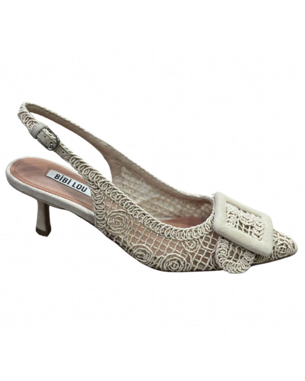 Bibi Lou Dalila Cream Sling Back In Metallic Lyst