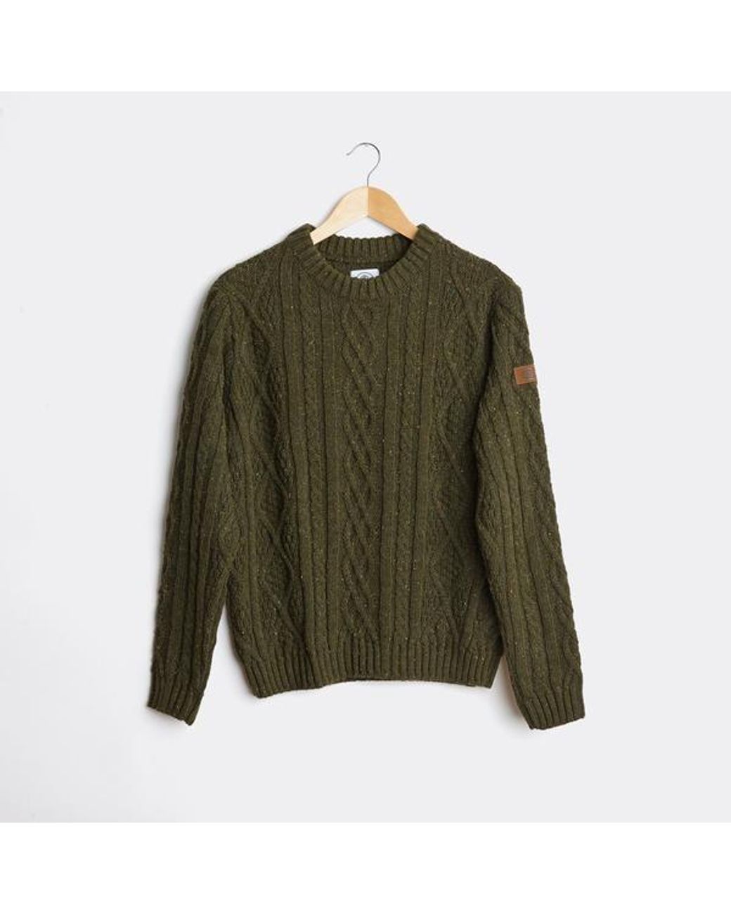Basati Forest Aran Sweater in Green | Lyst