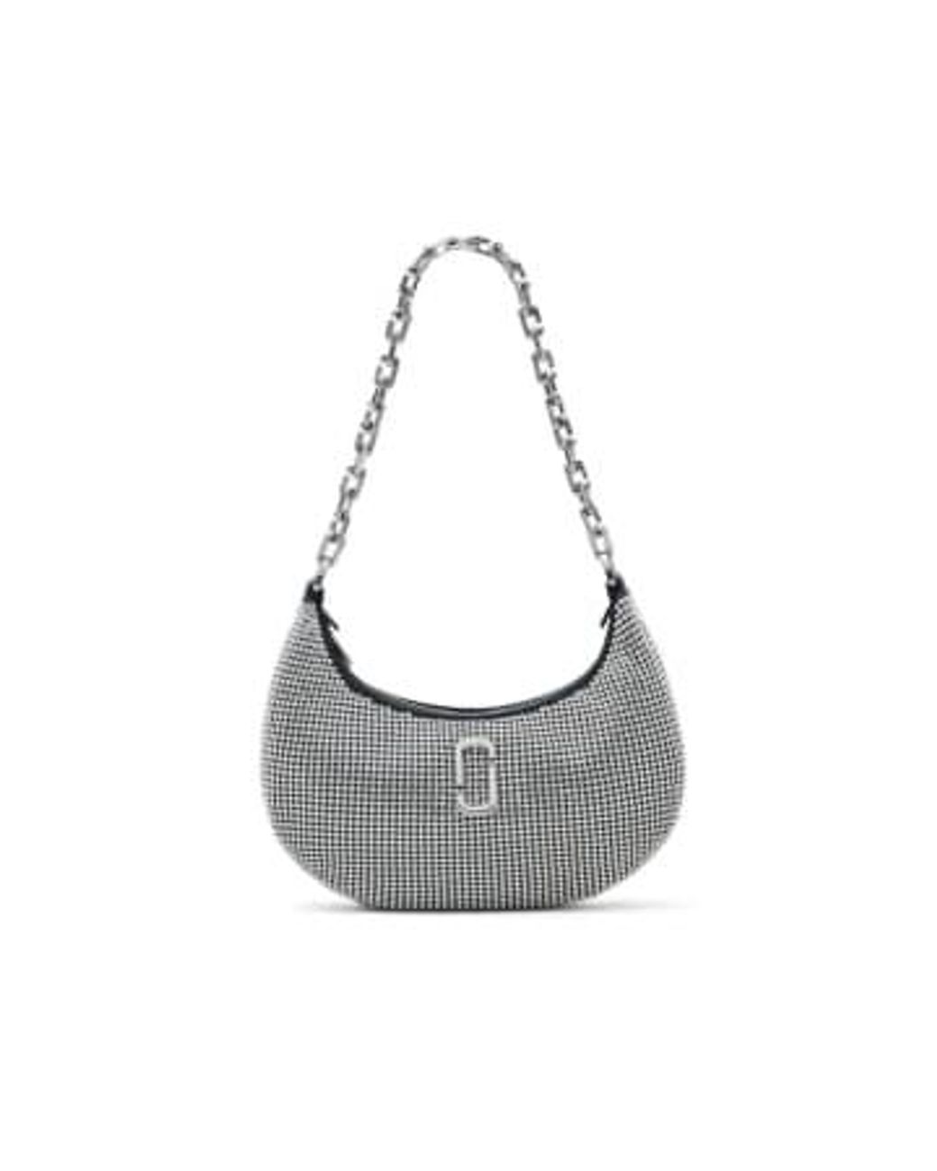 Marc Jacobs Silver Rhinestone J Logo Shoulder Bag One Size in Gray | Lyst