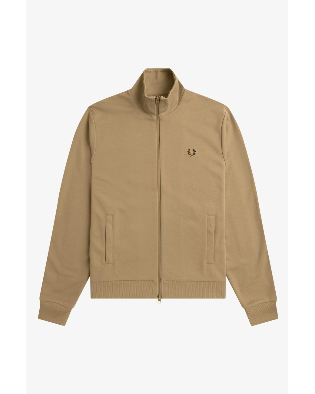 Fred Perry J7826 Tape Detail Track Jacket Warm in Natural for Men | Lyst