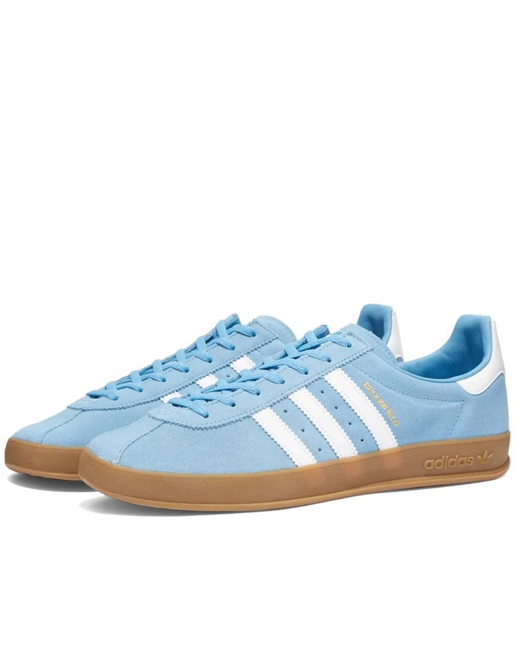 adidas Leather Broomfield Light Blue, White & Gold Metallic Sneakers ...