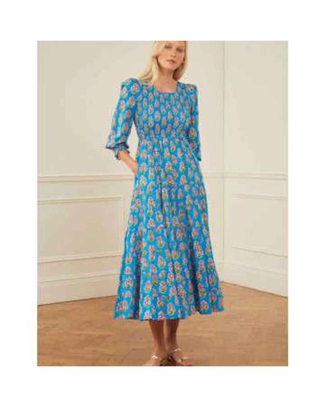 Pink City Prints Abigail Dress Cobalt Tulip S in Blue | Lyst