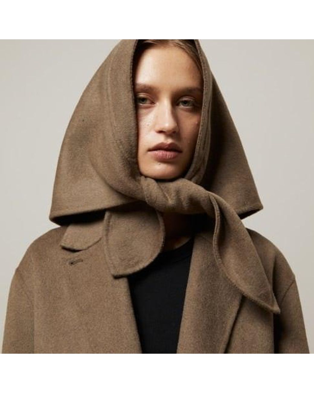 Brixtol Textiles Head Wool Scarf in Brown | Lyst UK