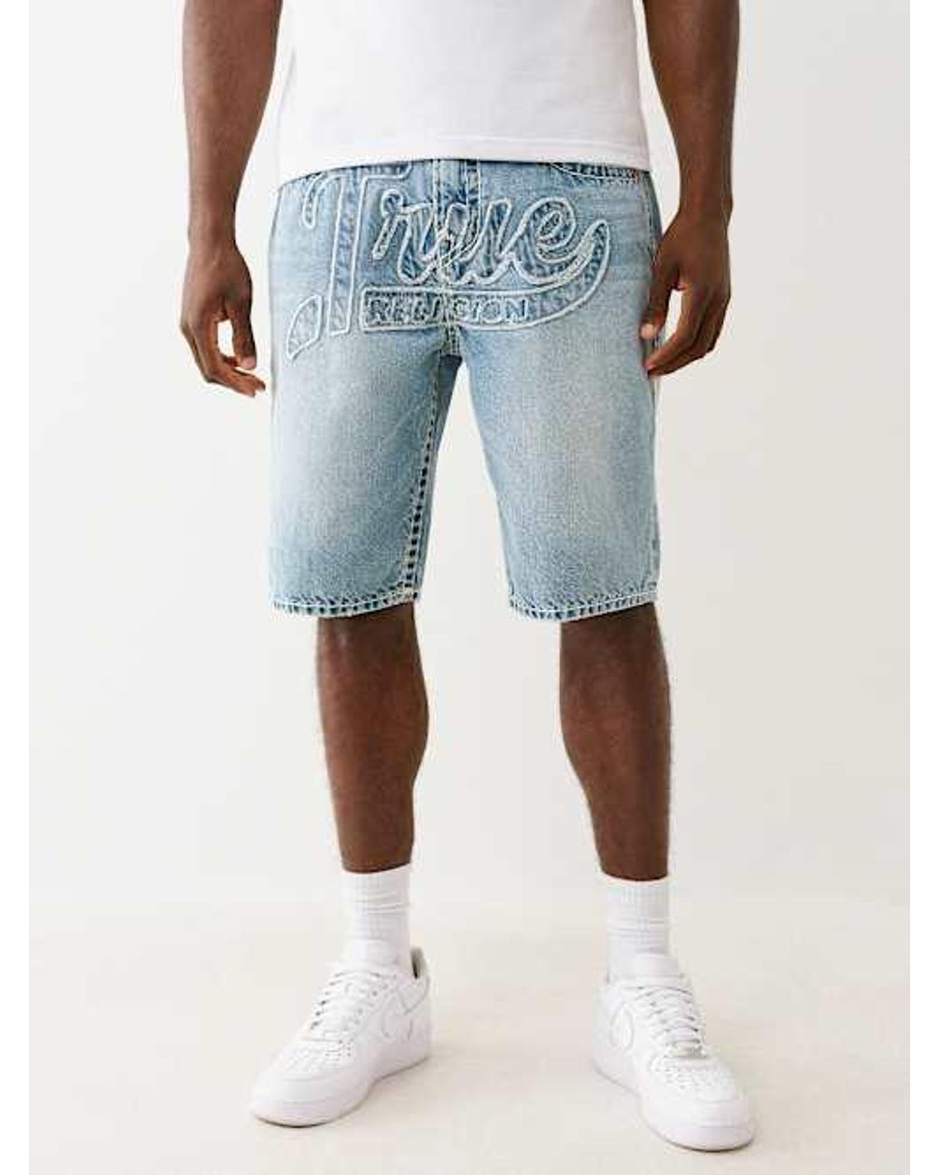 True Religion Bobby Logo Applique Super T Short in Blue | Lyst
