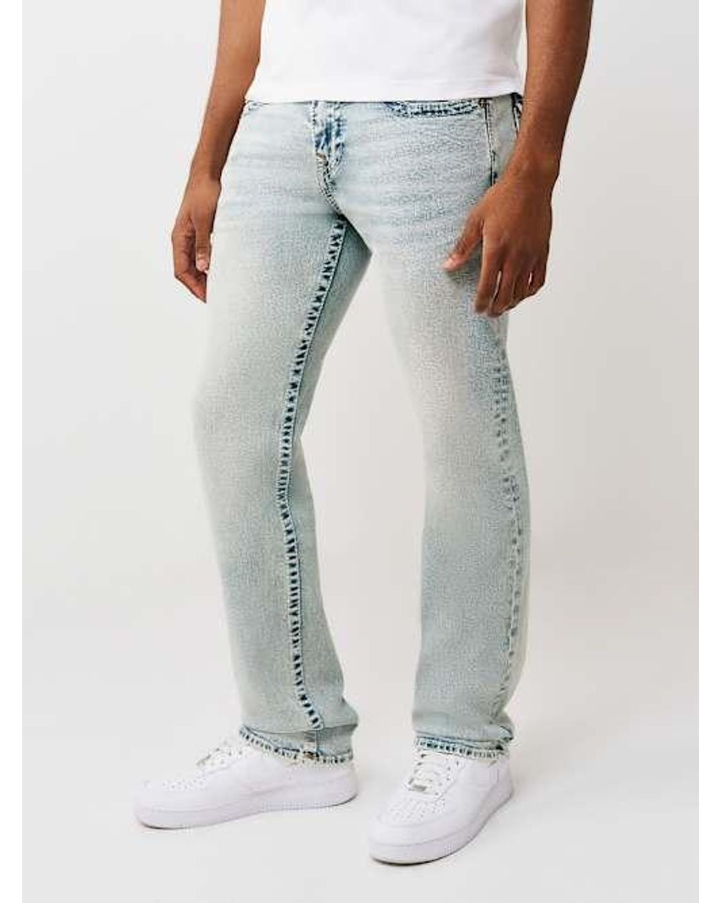 TRUE RELIGION Ricky Big T Flap Straight Jean 34" in Blue for Men | Lyst