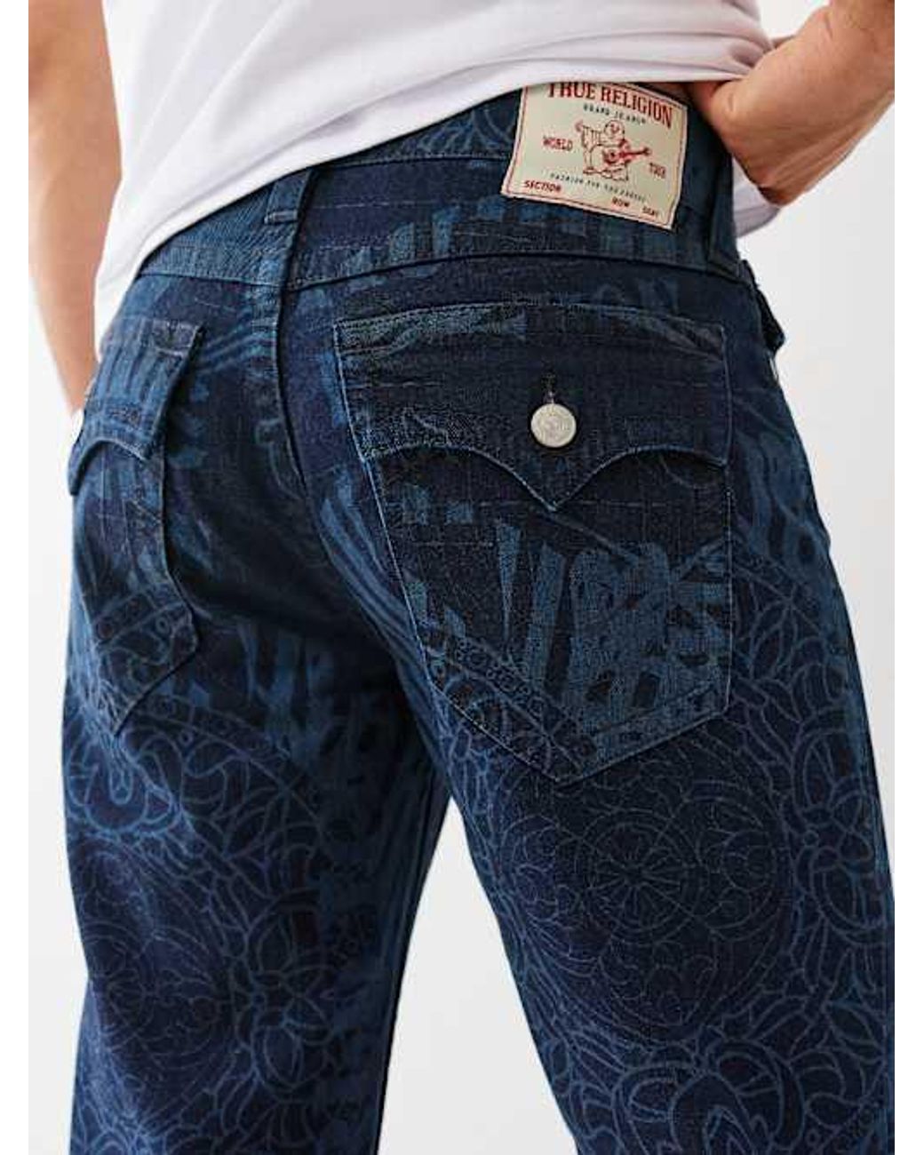 TRUE RELIGION Billy Printed Stacked Bootcut Jean in Blue for Men | Lyst