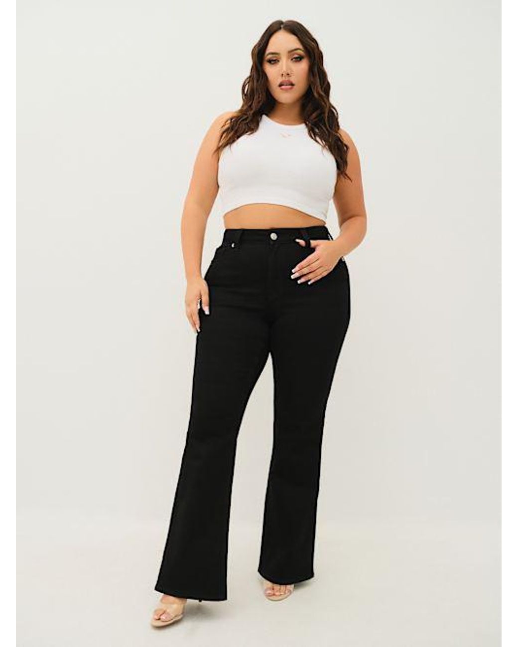 TRUE RELIGION Plus Becca High Rise Bootcut Jean in Black | Lyst