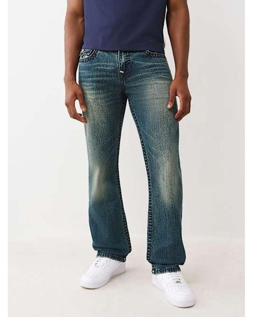TRUE RELIGION Ricky Super Qt Straight Jean 34" in Blue for Men | Lyst