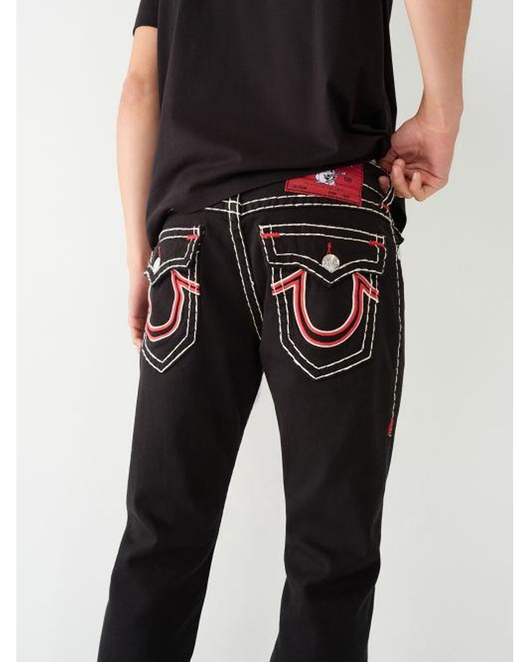 TRUE RELIGION Ricky Double Raised Hs Super T Straight Jean in Black for ...