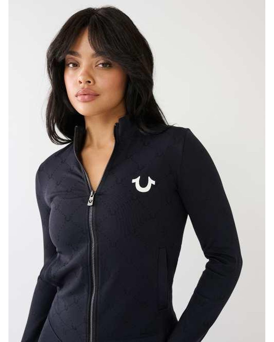 True Religion Horseshoe Logo Jacquard Jacket in Blue | Lyst