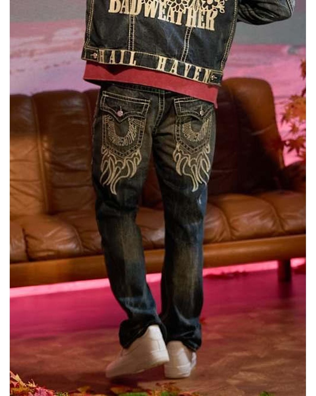 TRUE RELIGION Bw X Tr Billy Indigo Flame Bootcut Jean in Red for Men | Lyst