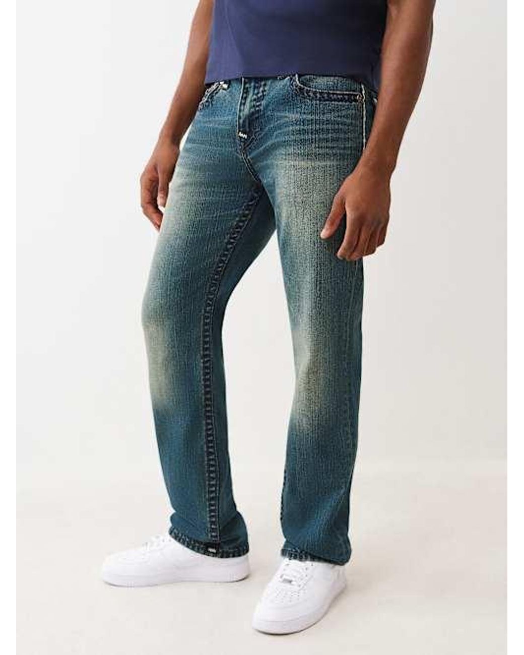 TRUE RELIGION Ricky Super Qt Straight Jean 34" in Blue for Men | Lyst