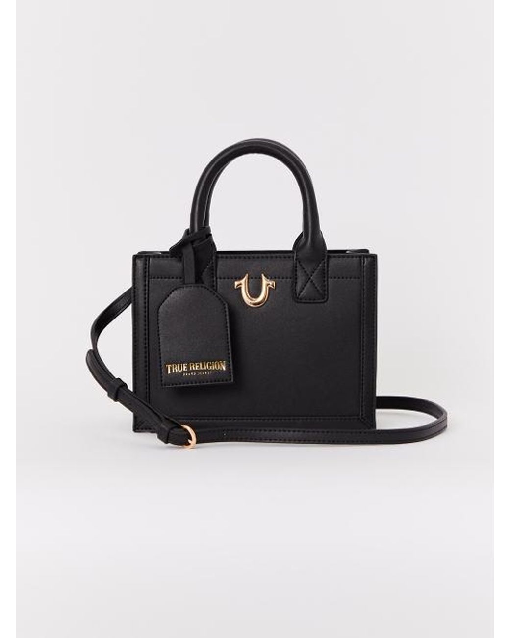 TRUE RELIGION Mini Logo Tote Bag in Black | Lyst