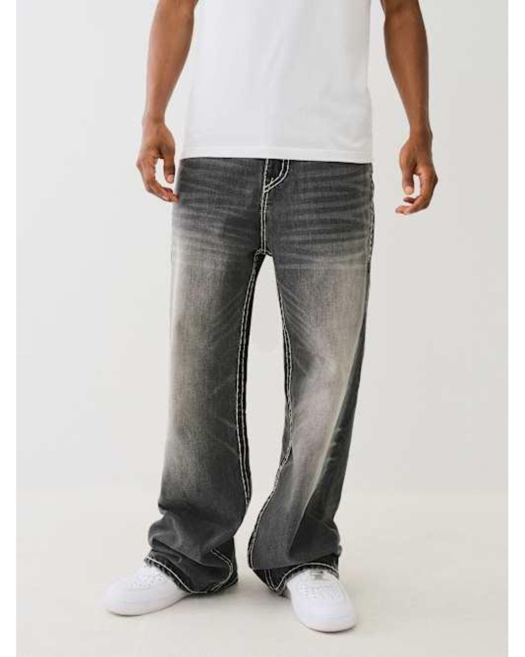 TRUE RELIGION Vinny Super T Flap Jean Ultra Baggy Jean in Gray | Lyst