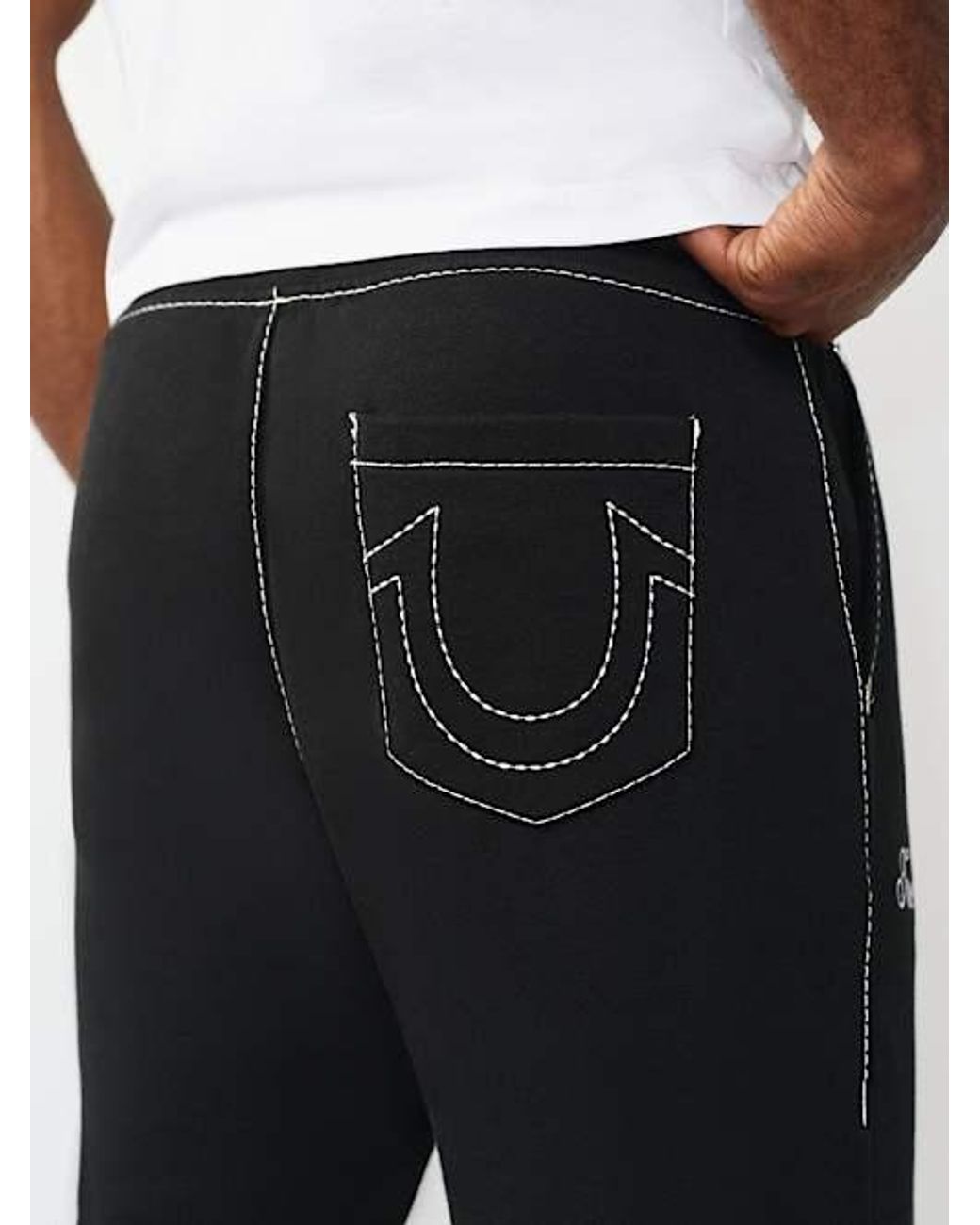 TRUE RELIGION Logo Crest Big T Baggy Sweatpant in Black for Men | Lyst