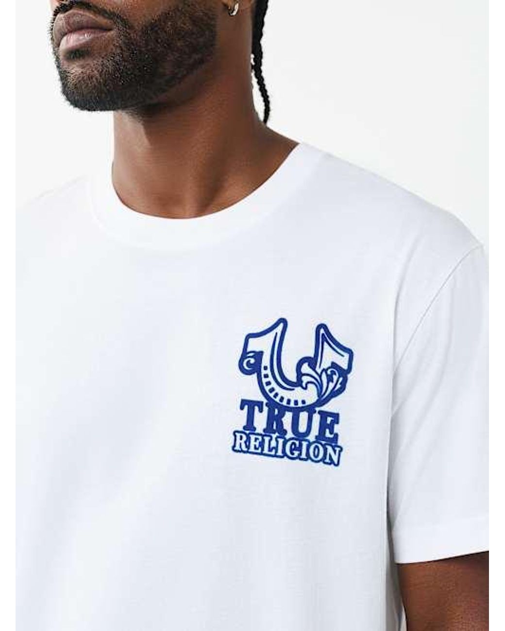 TRUE RELIGION Crest Logo T-shirt in Blue for Men | Lyst