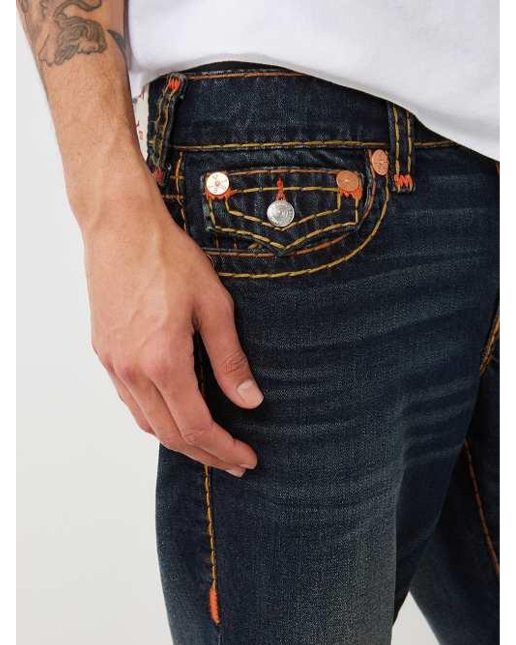 True Religion Ricky Triple Logo Super T Straight Jean in True Religion Ricky Triple Logo Super T Straight Jean in