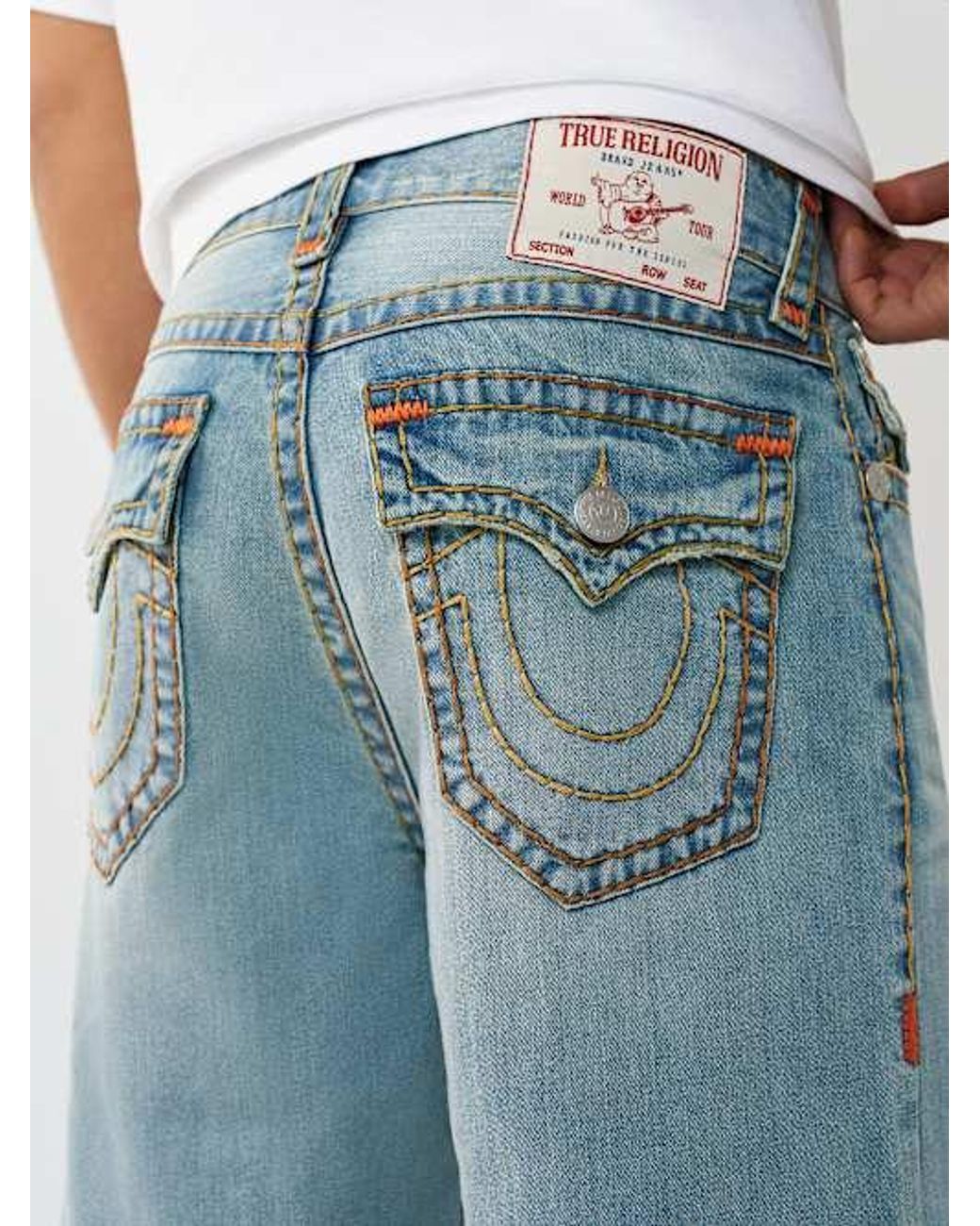 TRUE RELIGION Vinny Super T Ultra Baggy Short in Blue for Men | Lyst