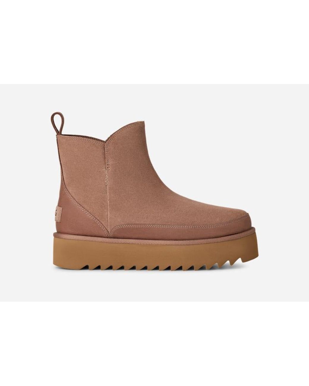 UGG Alina Mini Platform Suede/Leather Classic Boots in Brown | Lyst