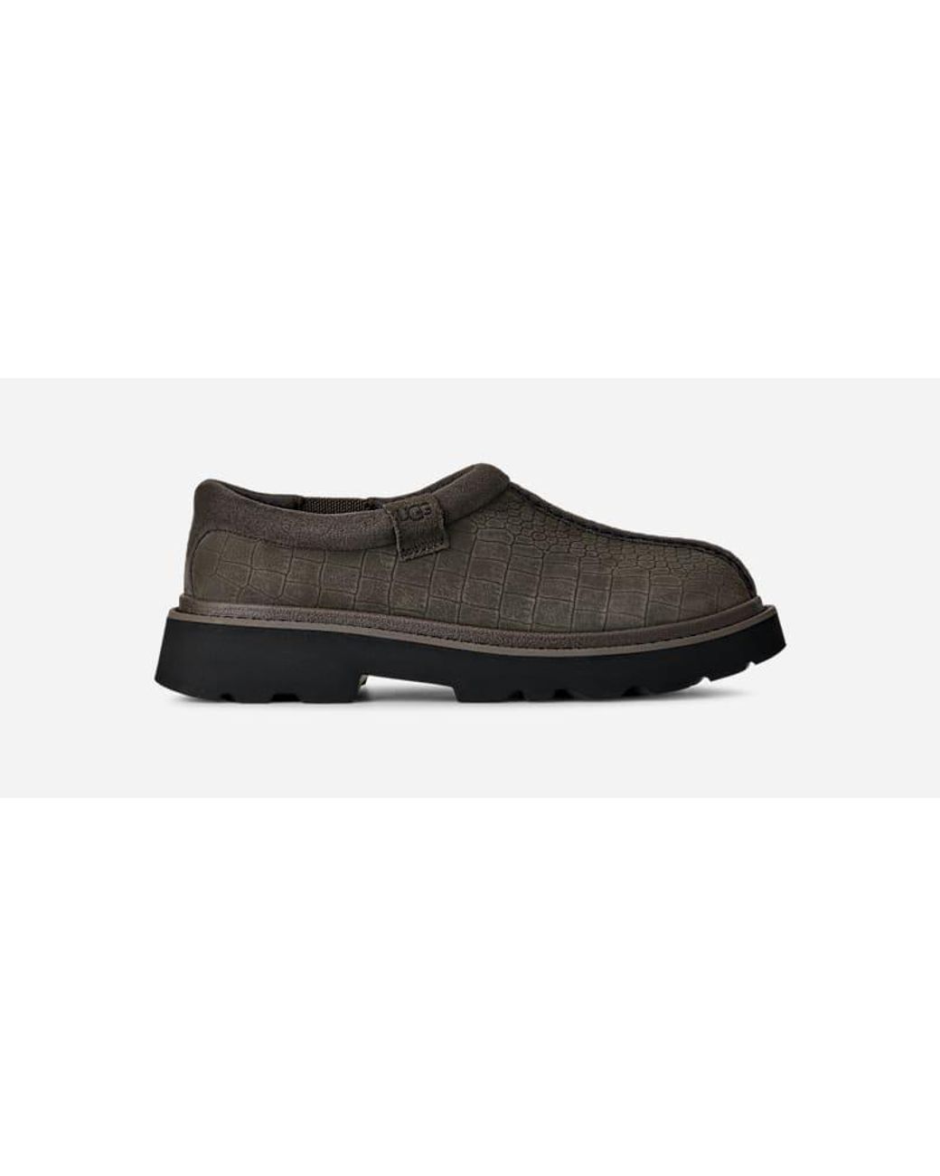 UGG Tasman Lug Embossed Nubuck Shoes in Black for Men | Lyst