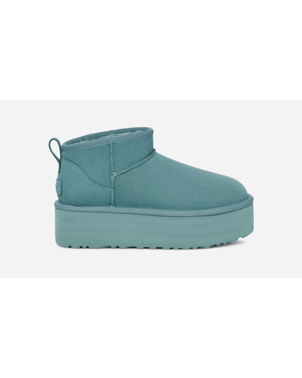 Ugg Classic Ultra Mini Platform Suede Classic Boots In Green Lyst