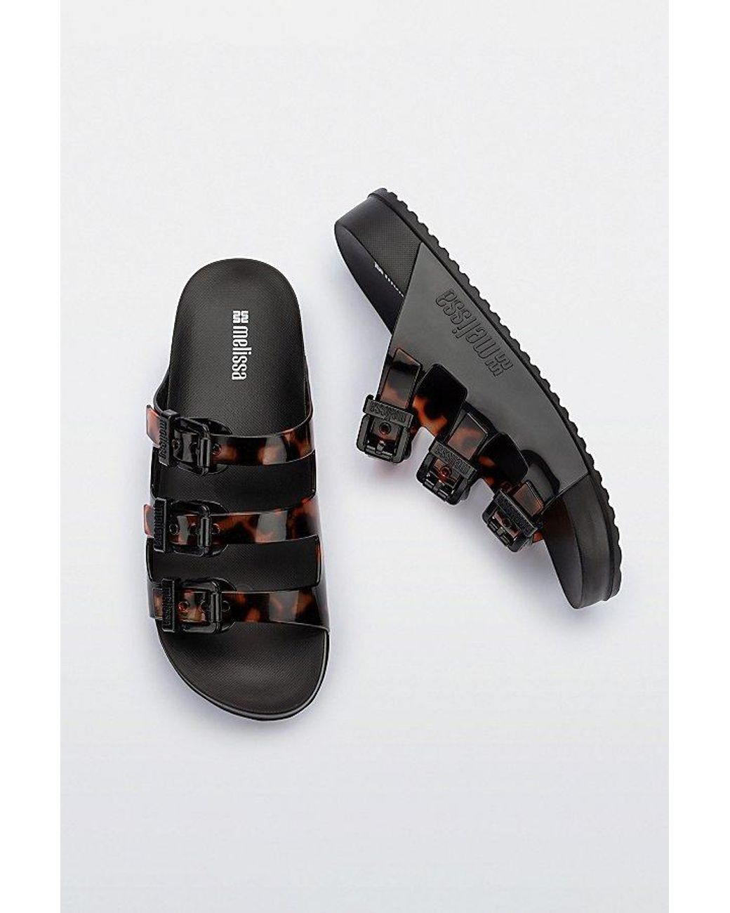 Melissa Cozy Stripes Slide in Black | Lyst