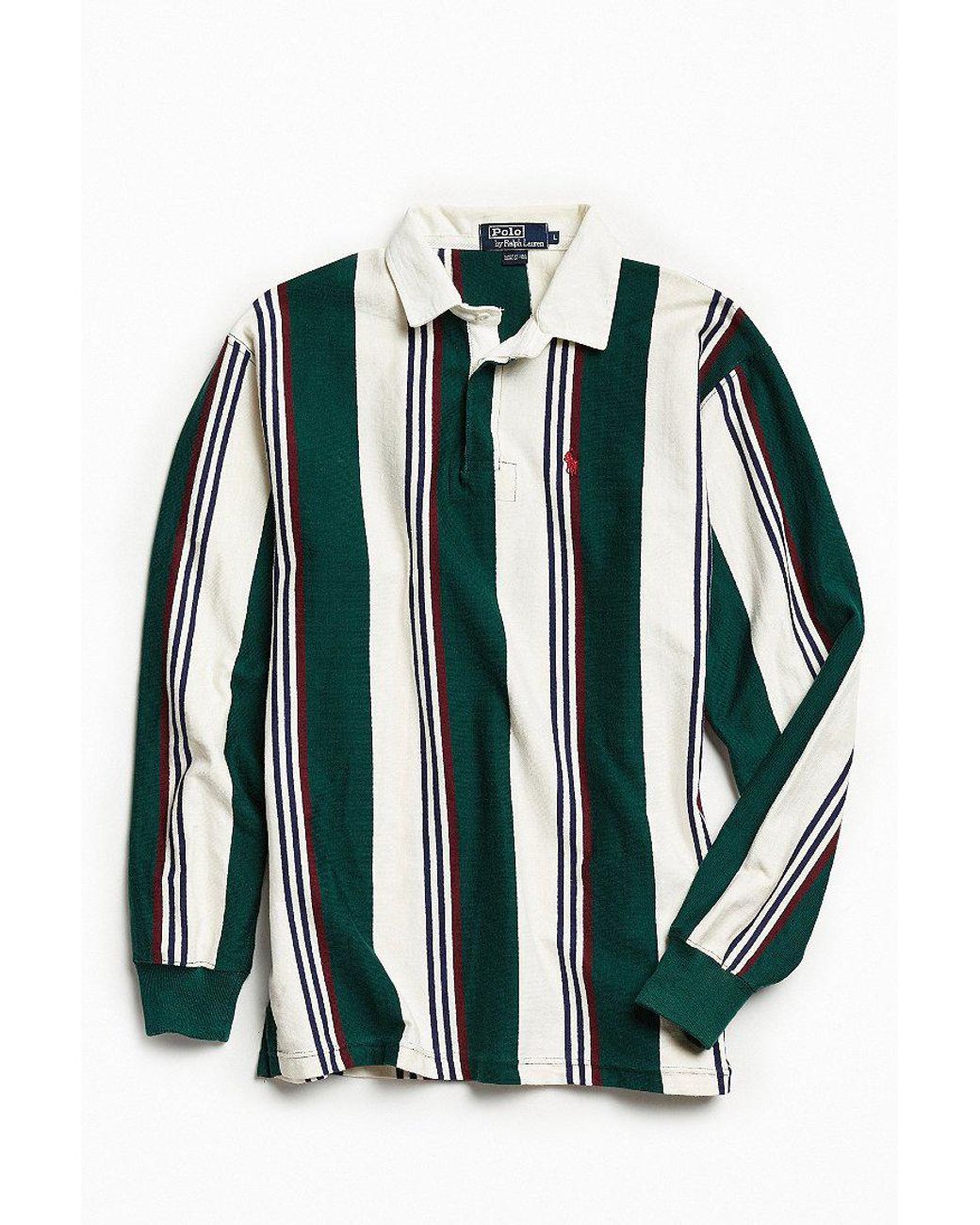 Urban Outfitters Vintage Polo Ralph Lauren Multi Vertical Stripe Rugby ...