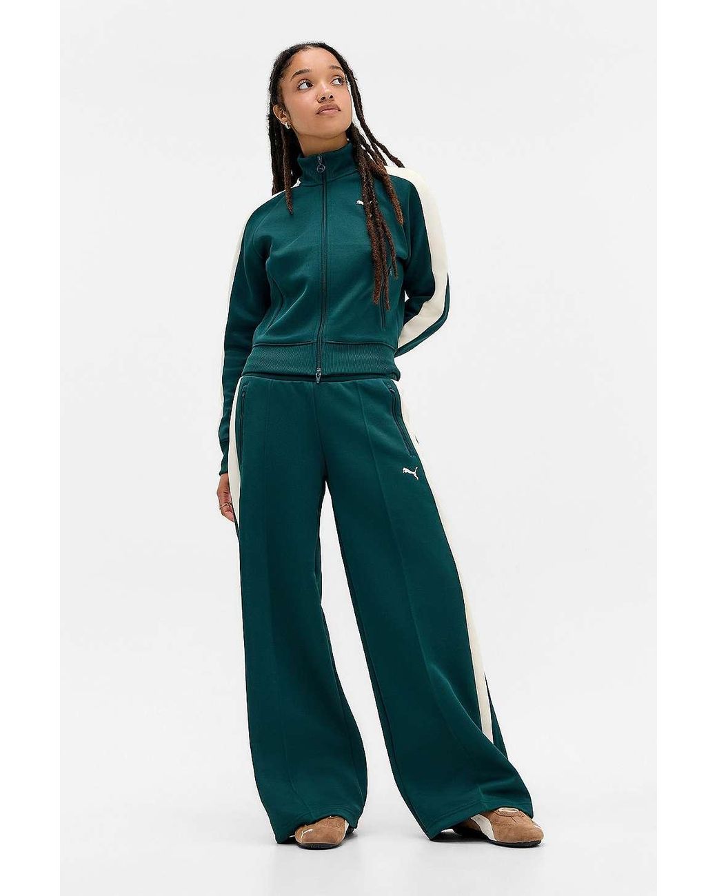 PUMA Green Low Rise Track Pants | Lyst UK