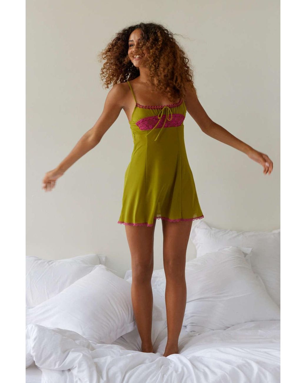 Out From Under Boudoir Belle Sheer Slip Dress in Green | Lyst