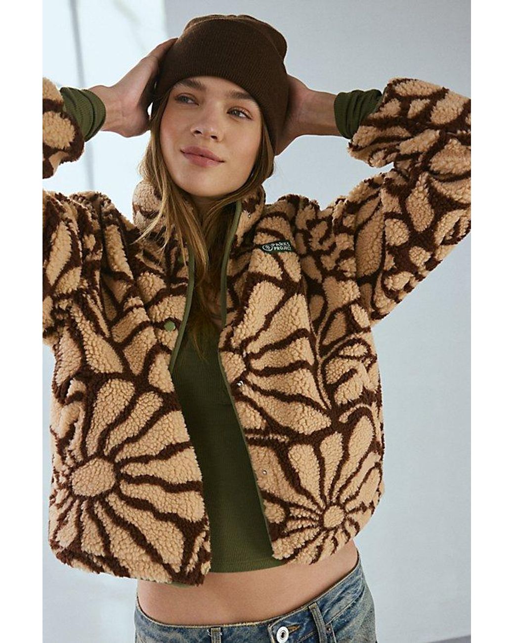 Parks Project Desert Wildflowers High Pile Fleece Jacket in Brown | Lyst